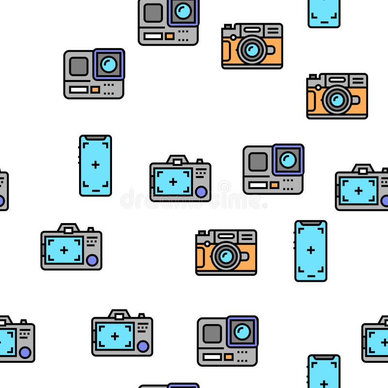 Photography Device Vector Seamless Pattern Stock Vector - Illustration ...