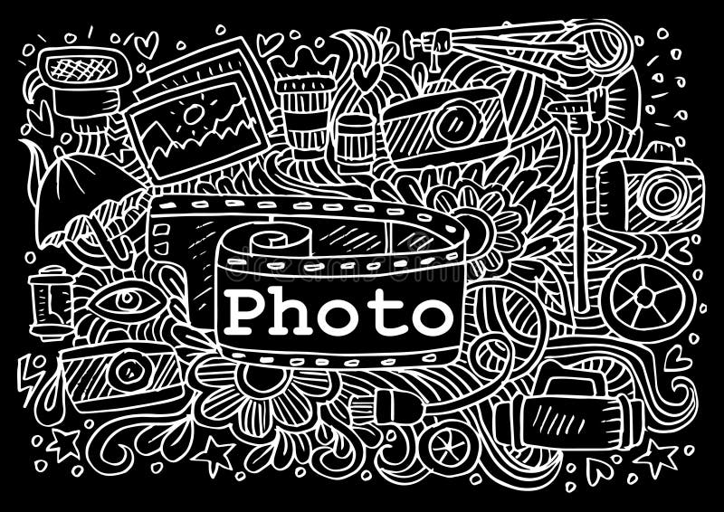 Photography Doodles Elements Sketch Background. Stock Vector ...