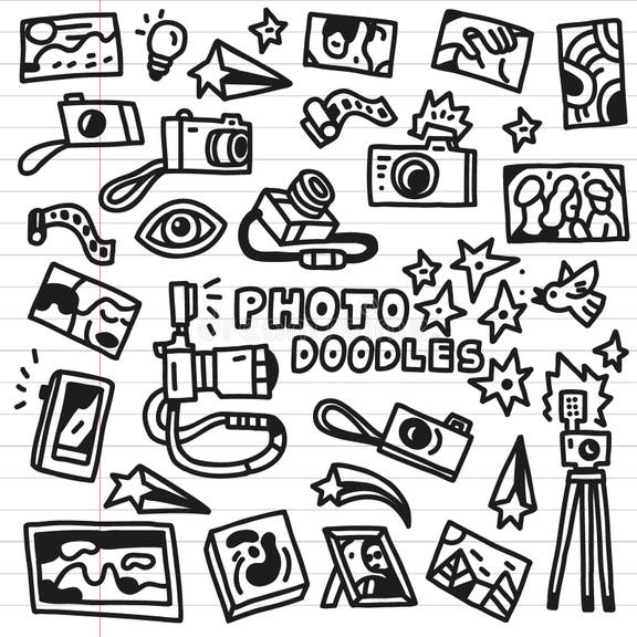 Photography Doodles stock vector. Illustration of flash - 36094892