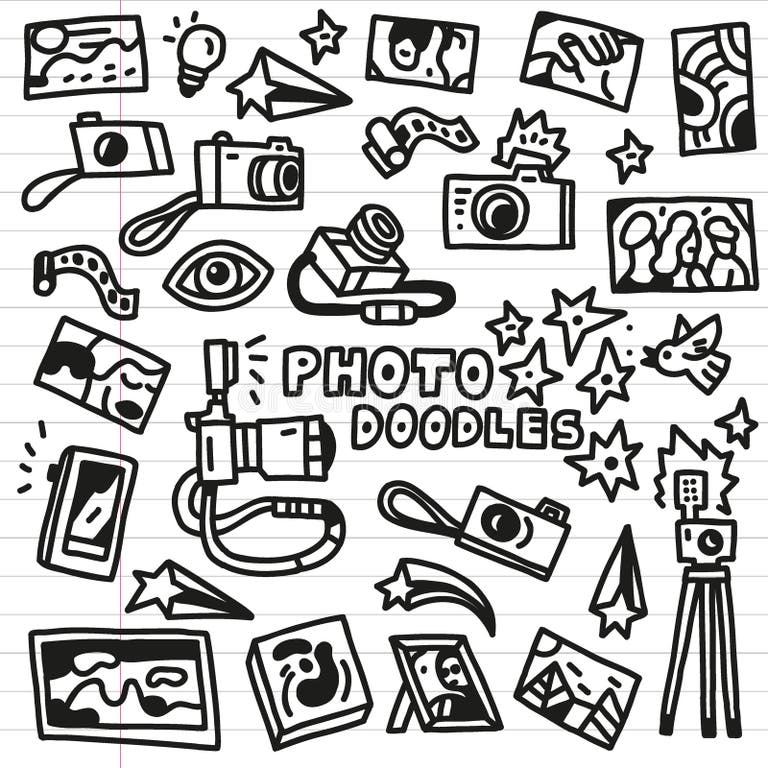 Photography Doodles stock vector. Illustration of flash - 36094892