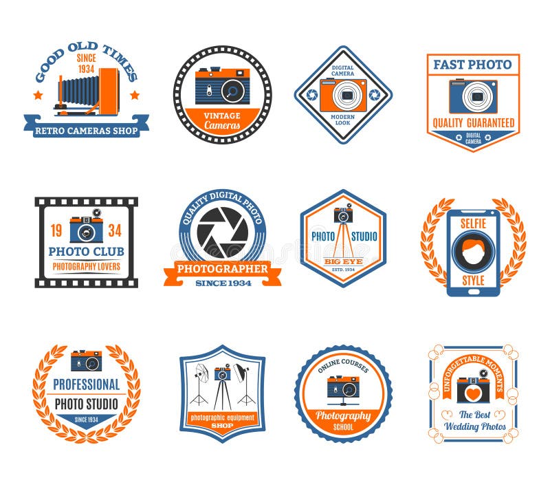 Photography Emblems Set stock vector. Illustration of retro - 62843822
