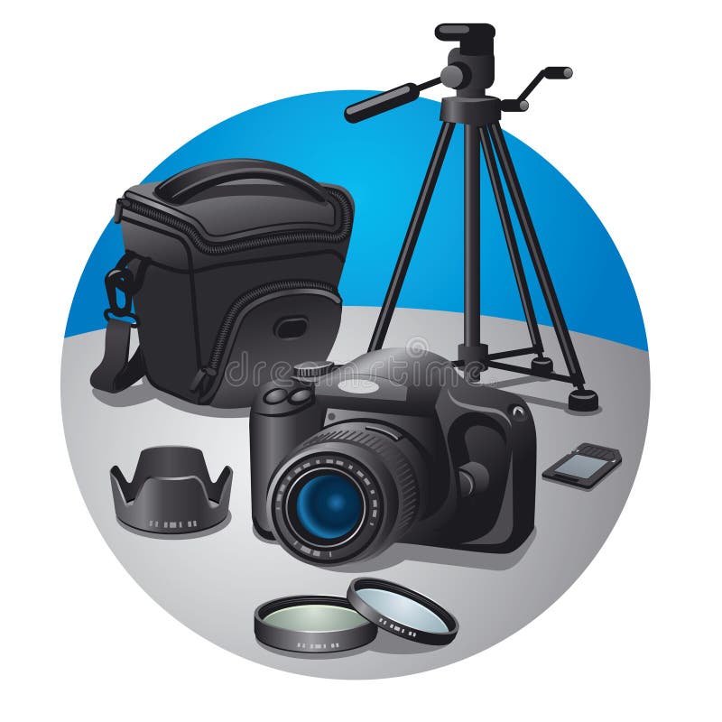Photography Equipment and Tools Icons Stock Vector - Illustration of ...
