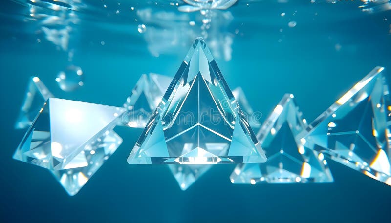 A Group of Diamonds Floating in the Water Stock Illustration ...