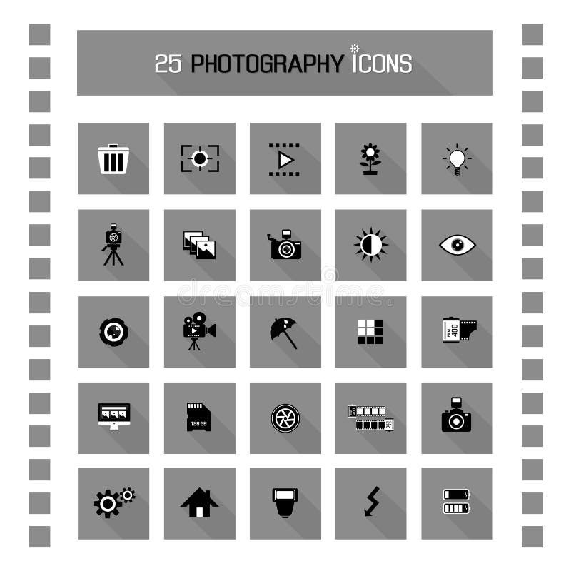 Photography icons stock vector. Illustration of studio - 54744919