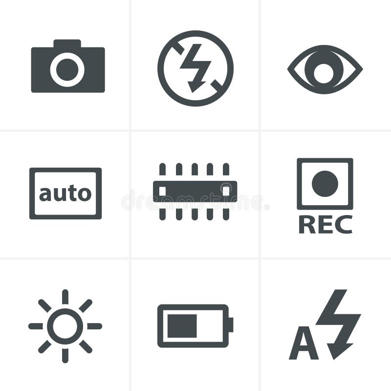 Photography icons stock vector. Illustration of design - 33762091