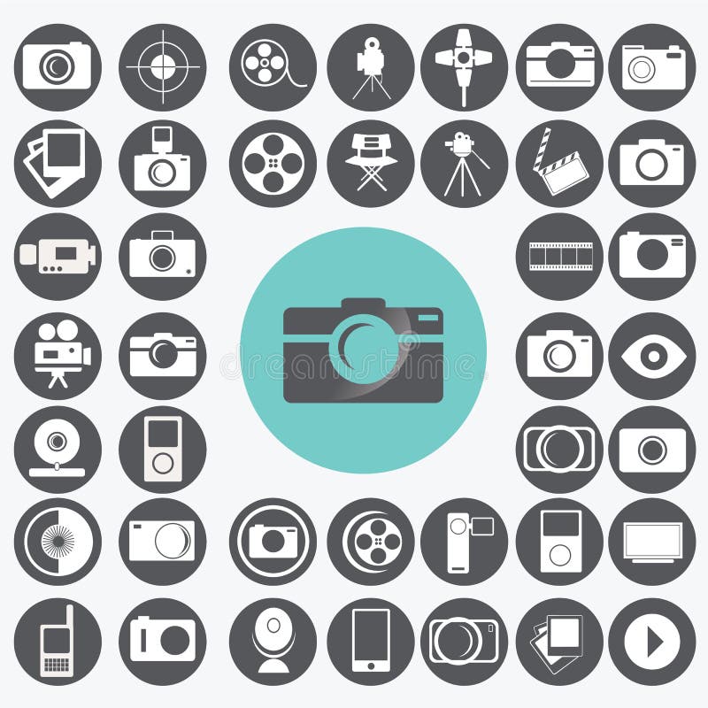 Photography icons stock vector. Illustration of frame - 21013455