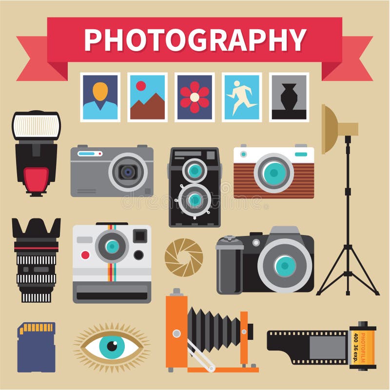 Photo And Video Icons, Symbols, Logos And Signs Collection L Stock ...