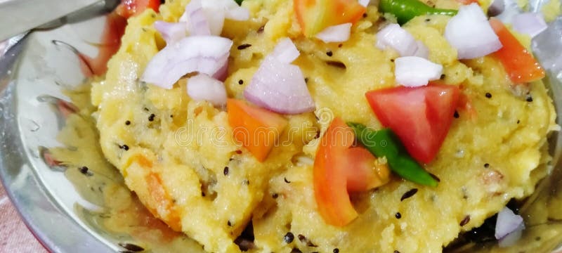 Photography of an Indian Breakfast Recipe Upma.. Stock Image - Image of ...