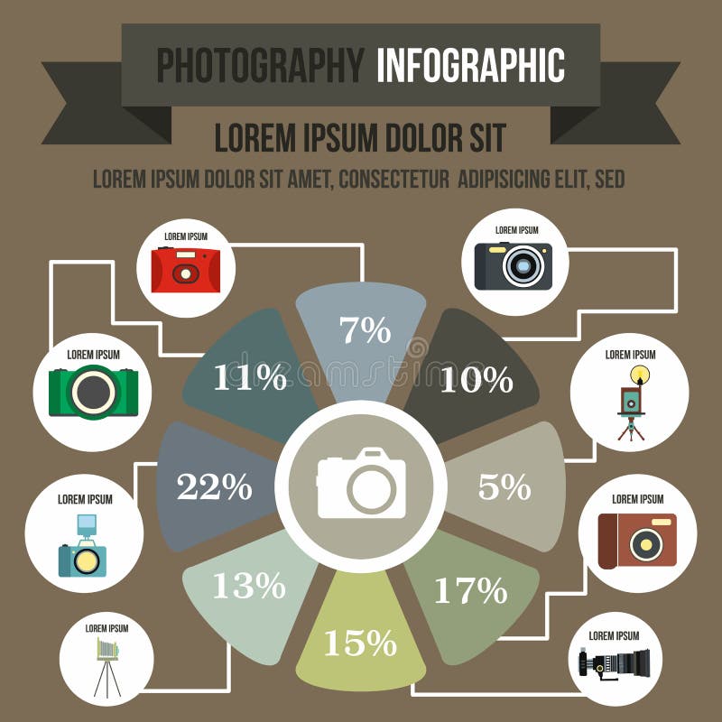 Photography Infographic, Flat Style Stock Illustration - Illustration ...