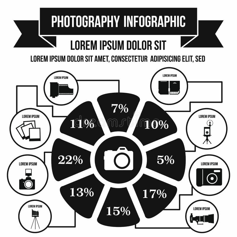 Photography Infographic, Simple Style Stock Vector - Illustration of ...