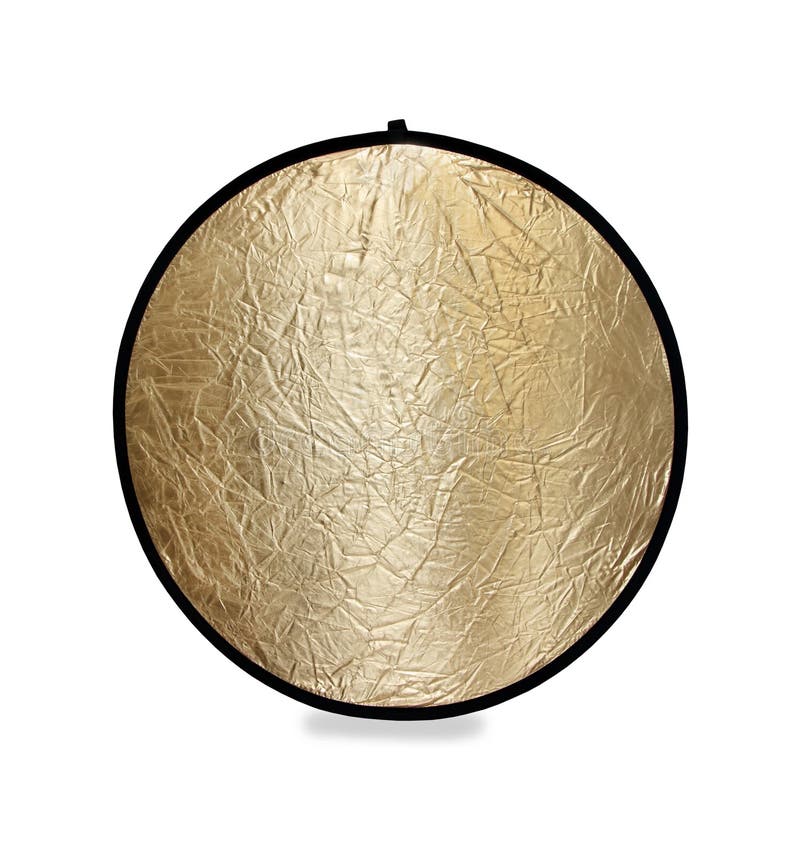 Photography Light Reflector in Gold Stock Photo - Image of remote ...