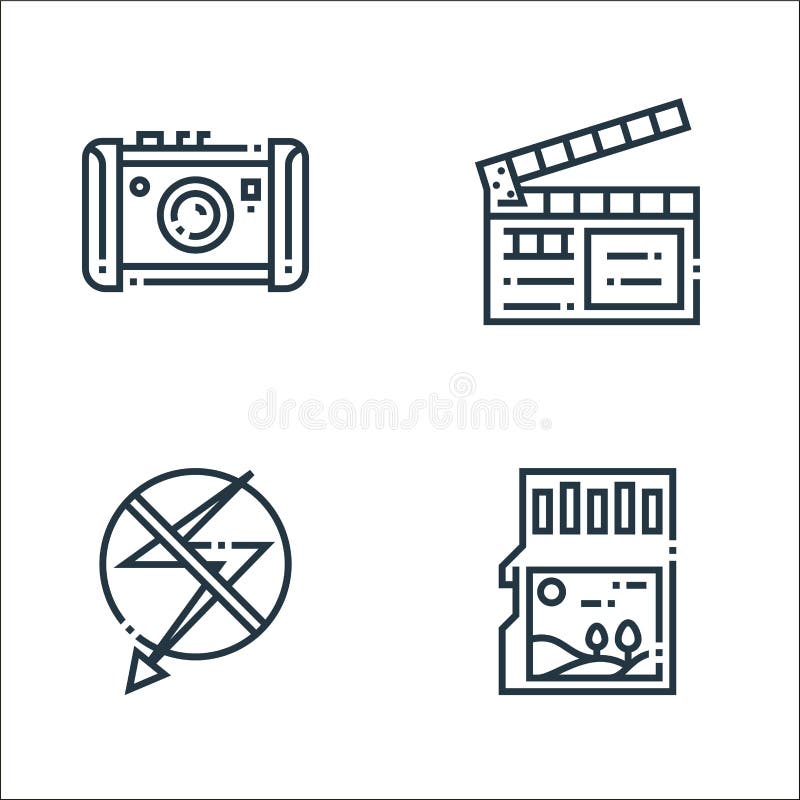 Photography Line Icons. Linear Set Stock Vector - Illustration of icon ...