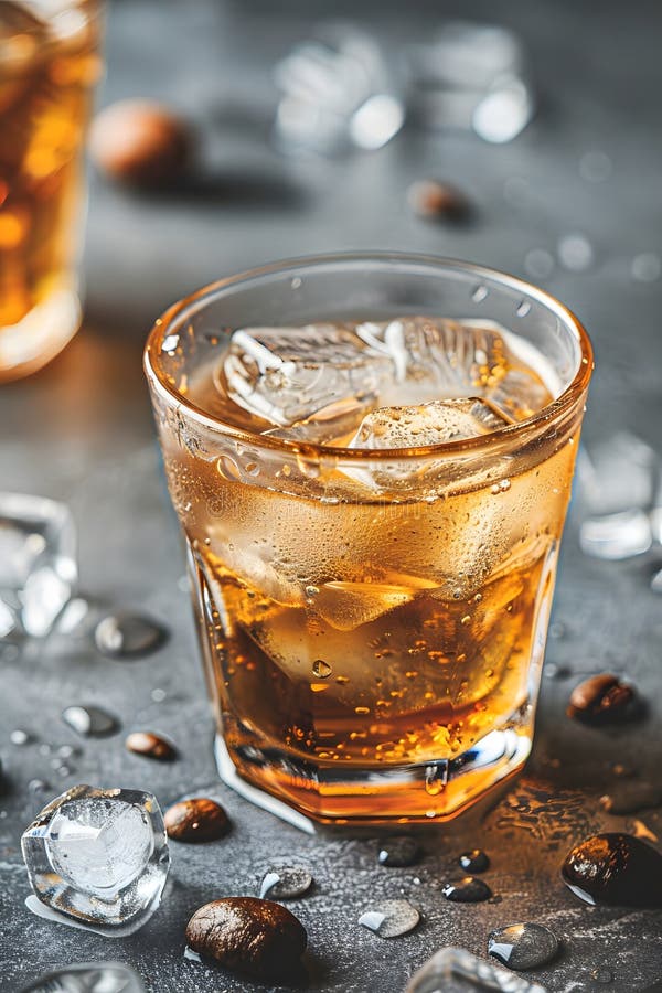 A Photography of a Mixed Cold Brew Coffee Beverage with Ice and ...