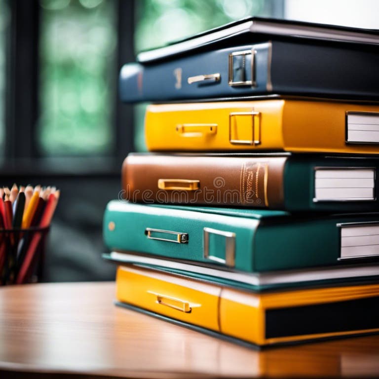 Binders for School Aesthetic Stock Image - Image of drawing, build: 297336917