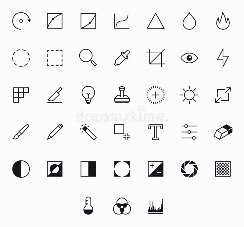 Photography Outline Icon Set Stock Vector - Illustration of book ...