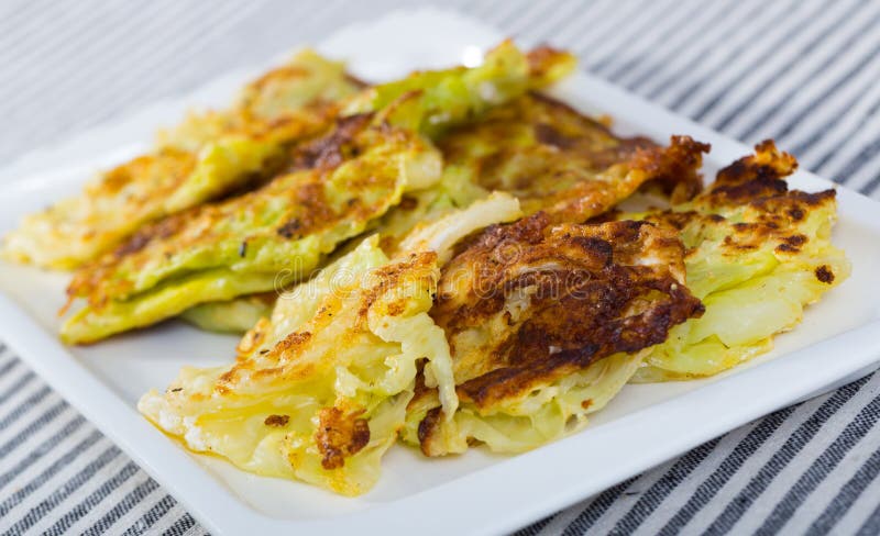Photography of Plate with Cabbage Leaves in Batter Stock Photo - Image ...