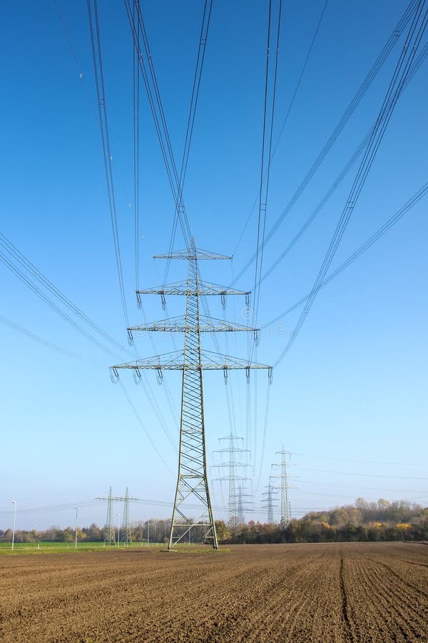 Power pole rural field stock photo. Image of engineering - 158315574