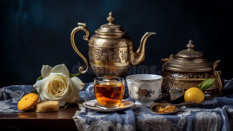 Capturing the Beauty of Vintage Tea Makers Stock Illustration ...