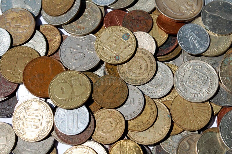 Photography of Random Old World Coins Texture Stock Photo - Image of ...