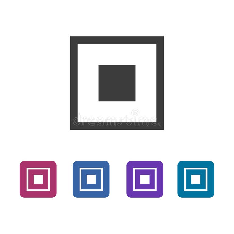 Simple Common Square Stop Button Icon Stock Vector - Illustration of ...