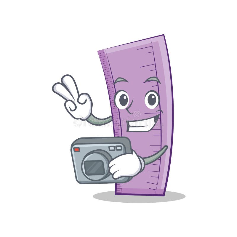 Photography Ruler Character Cartoon Design Stock Vector - Illustration ...