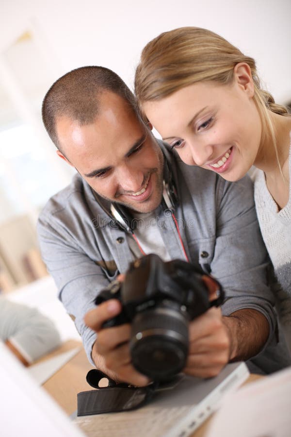 Photography Students with Reflex Camera Stock Image - Image of camera ...