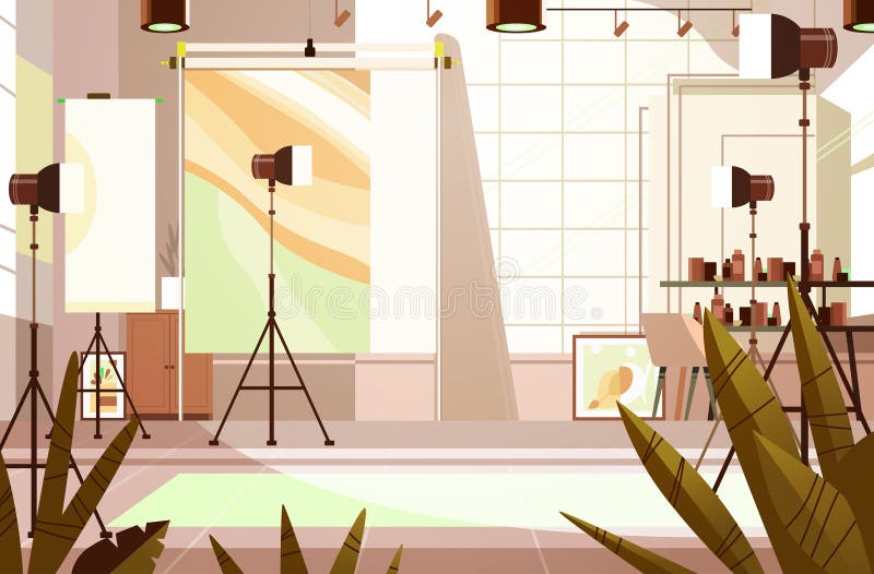Backdrops Modern Spacious Studio Setup Stock Illustrations – 11 ...