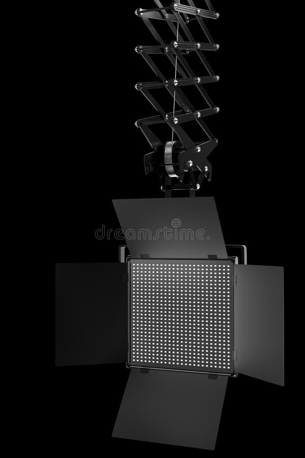Photography Studio Led Flash Light on Ceiling Pantograph Isolated on ...