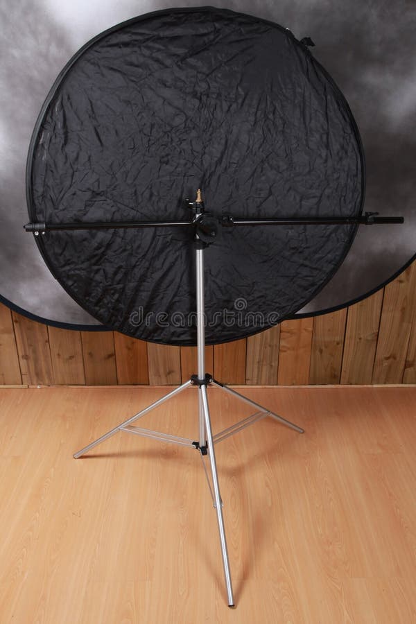 Photography Studio Lighting Reflector Disc Stock Image - Image of ...