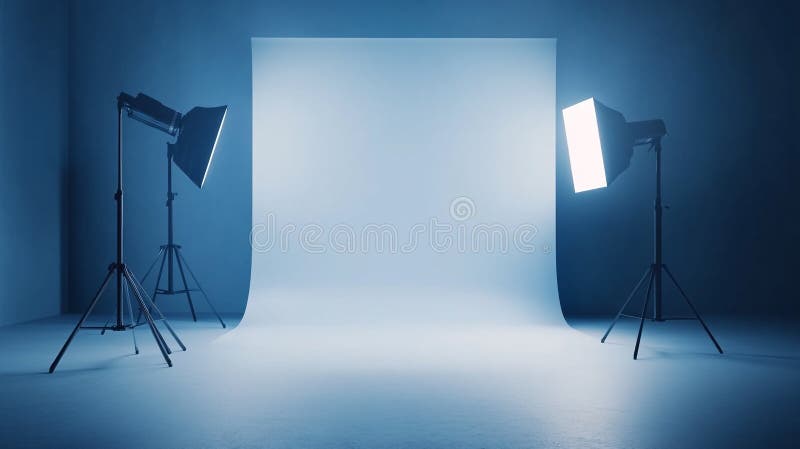Studio Setup with Lighting Equipment and Backdrop Ready for Photography ...