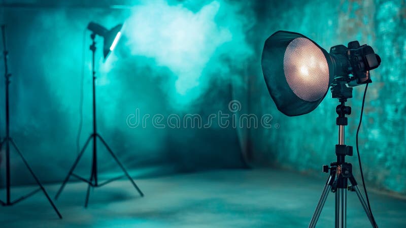 Photography Studio with Professional Lighting Setup Stock Image - Image ...