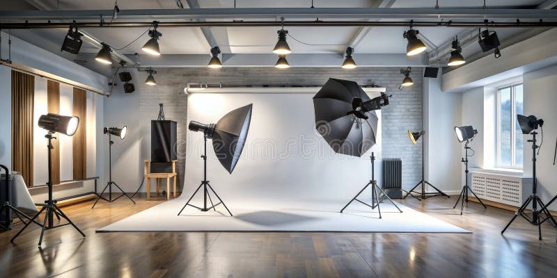 Photography Studio Setup with Lighting Equipment, Studio Lighting ...