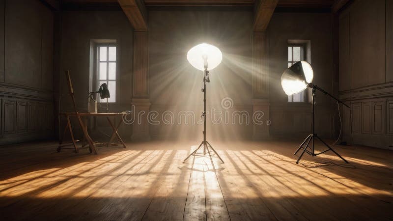 A Photography Studio Setup with Lighting Equipment and a Soft Diffused ...