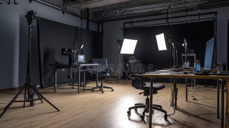 Photography Studio Setup Modern Workspace Equipment Display ...
