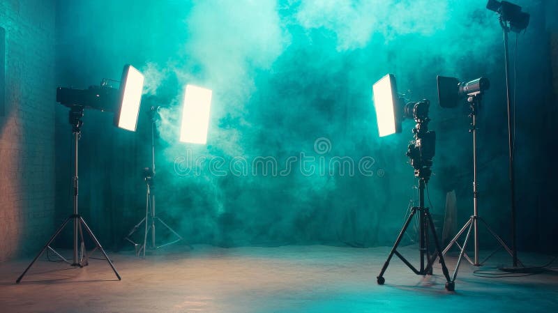Photography Studio with Soft Lights and Mist Effect Stock Photo - Image of creative, equipment ...