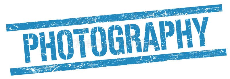PHOTOGRAPHY Text on Blue Grungy Rectangle Stamp Stock Illustration ...