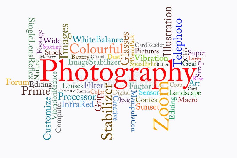 Photography text cloud stock illustration. Illustration of forum - 22001508