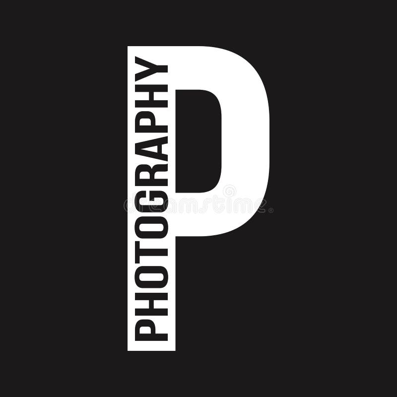 Photography Typography Text on `P` Letter. Typography Logo Vector ...