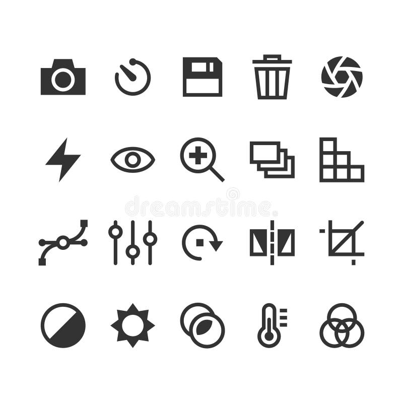 Photography vector icons stock vector. Illustration of button - 71284867
