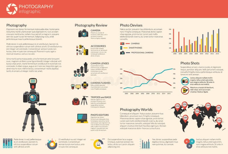 Photography Infographic Set with Photographer. Stock Vector ...