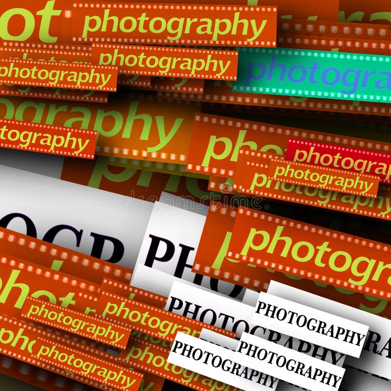 Photography Word Concept In Camera Shape Stock Illustration ...