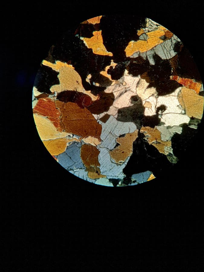Photomicrograph of a Hypersthene Mineral Under Cross Polar Light. Stock ...