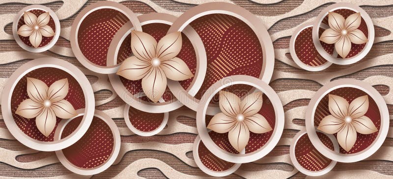Wallpaper 3d Flower Living Room Stock Illustrations 633 Wallpaper 3d