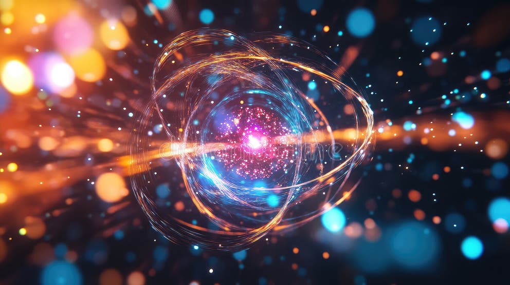 Photon Beaming Quantum Particle Stock Illustration - Illustration of ...