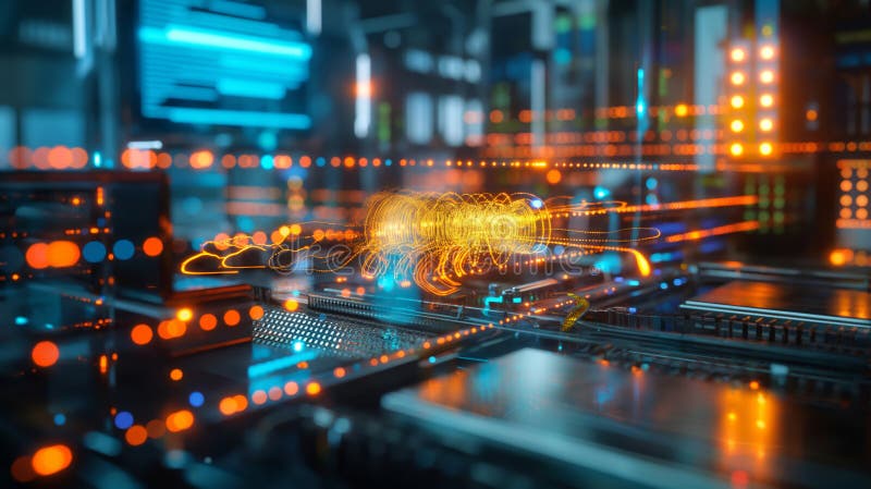 Photon Systems in Action Visualization Stock Image - Image of hightech ...