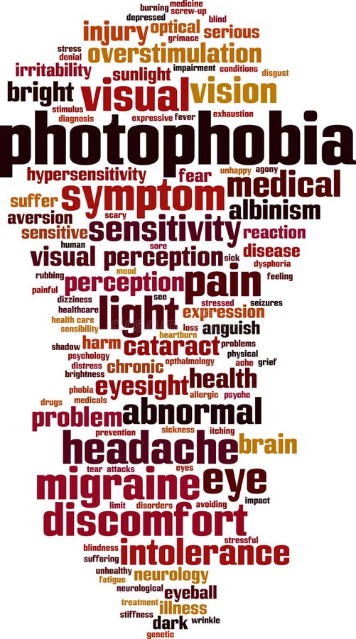 Photophobia word cloud stock vector. Illustration of sensitivity ...