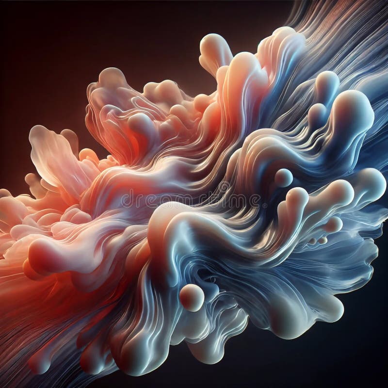Photorealistic Abstract Liquid Fusion with Flowing Shapes in a Smooth ...