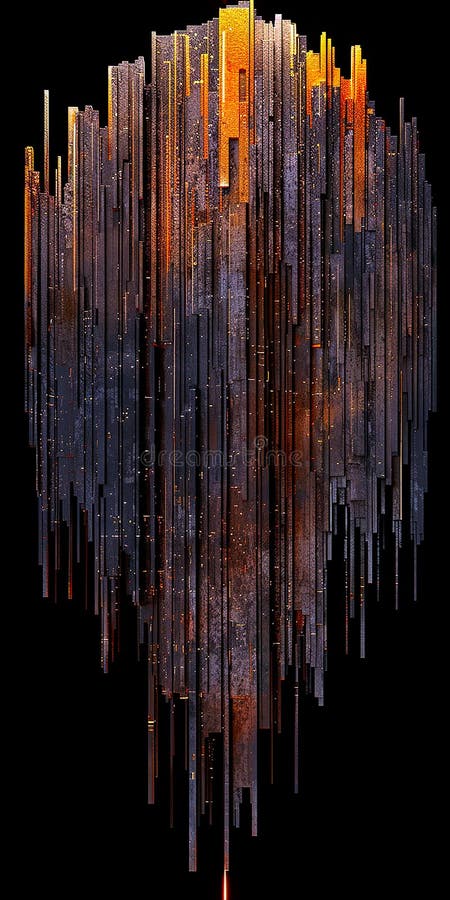 Photorealistic Abstract Image Featuring a Single Vertical Element ...