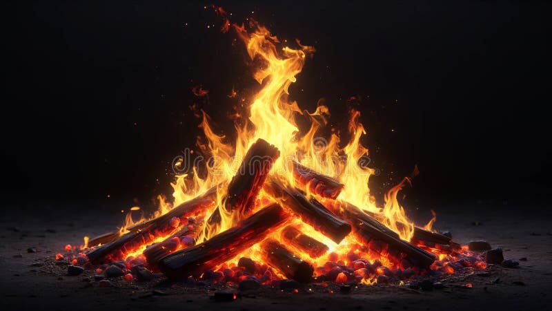 Photorealistic Blaze Captures Raw Energy of Fire Stock Image - Image of ...
