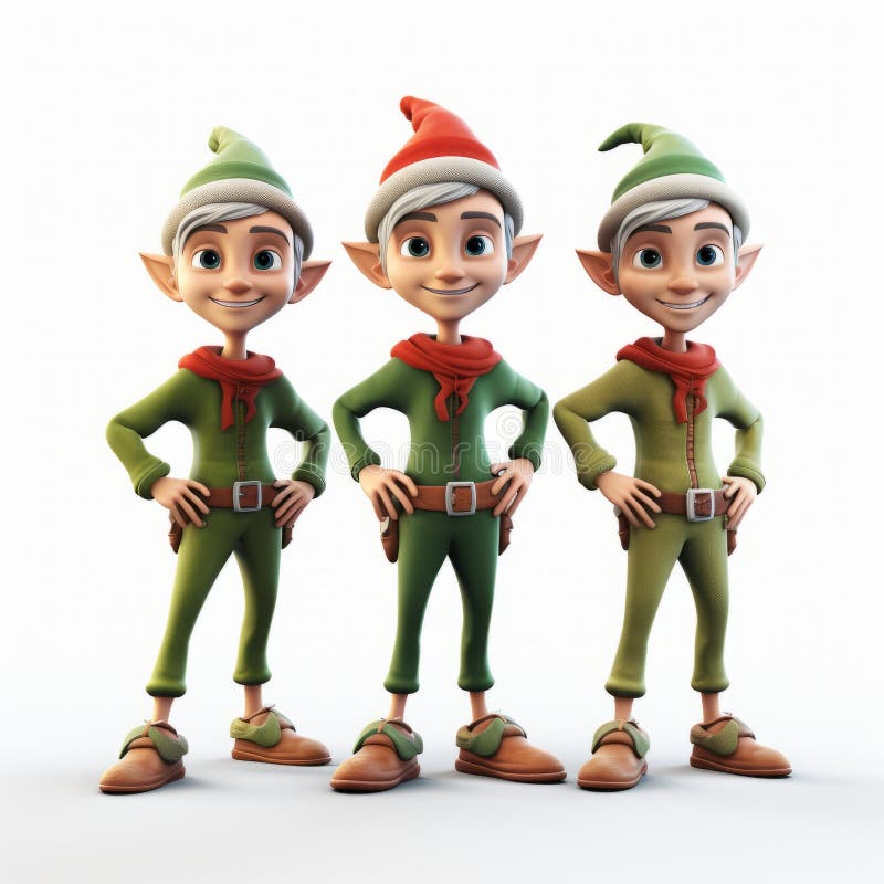 Photorealistic Cartoon Elf Characters 3d Elves Cel Shaded Elves Stock Illustration 4146